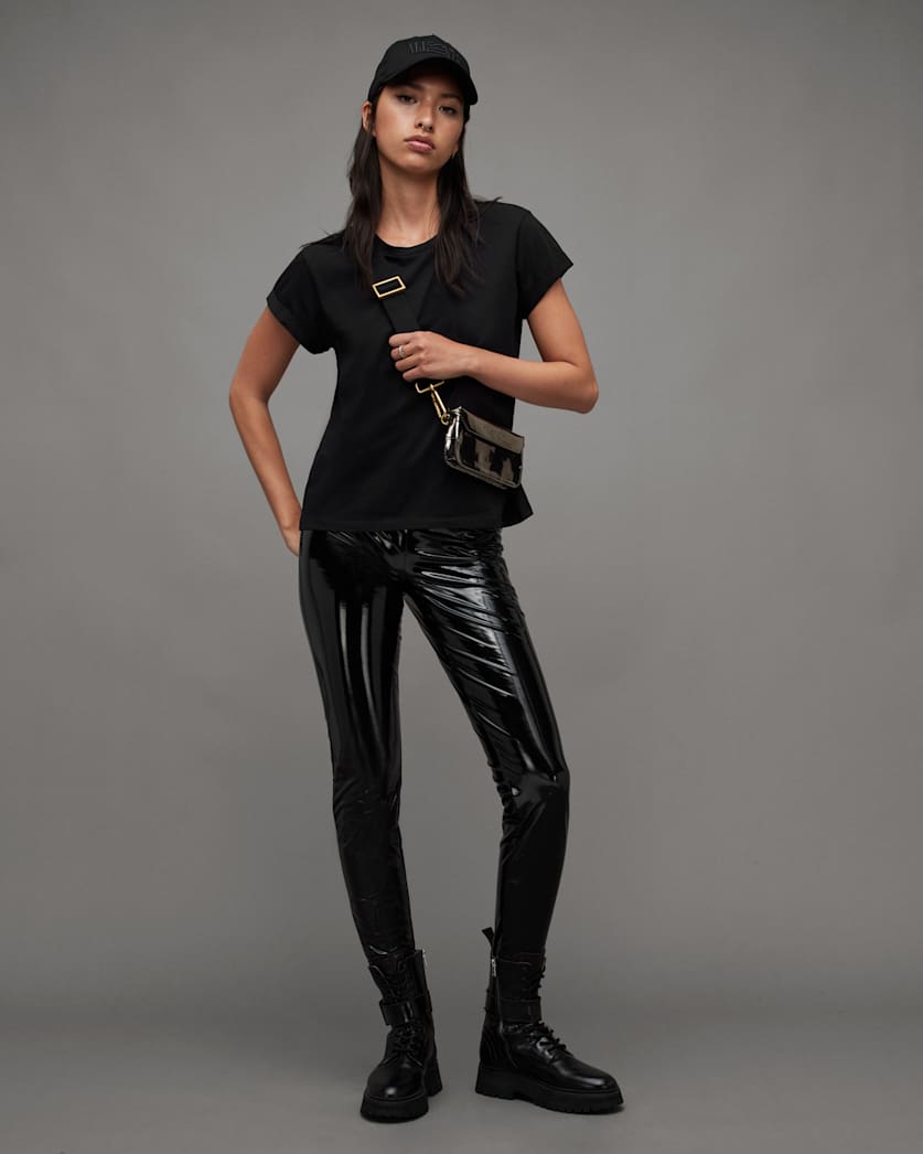 Anna Crew Neck Underground Logo T-Shirt Black | ALLSAINTS